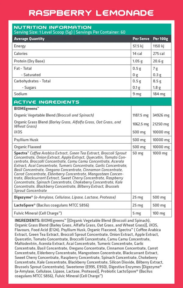 GREENS - RASPBERRY LEMONADE - Alien Supps